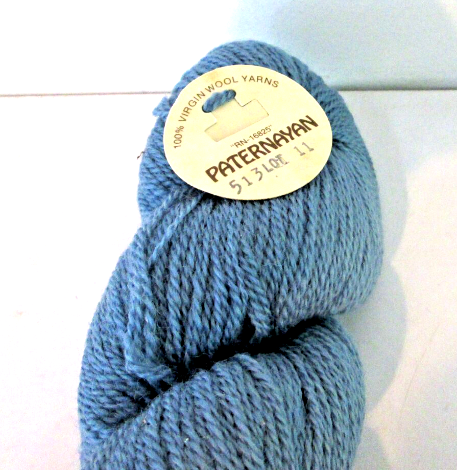 1 Hank Paternayan 100% Virgin Wool Yarn #513 Old Blue 4 Ounces RN-16825 ...