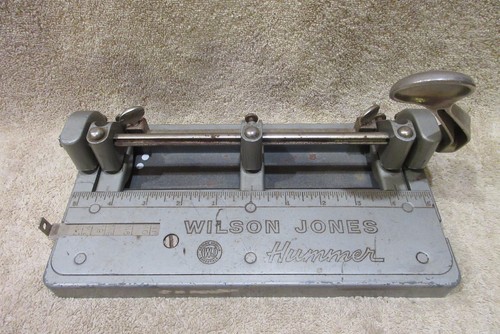 Vintage Wilson Jones Hummer Heavy Duty Metal Adjustable 3 Hole Punch ...