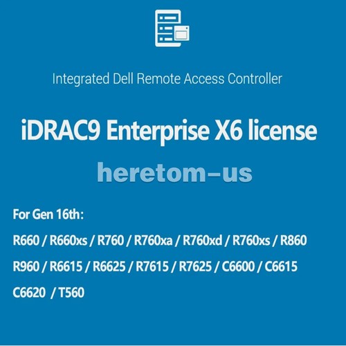 iDRAC9 X6 Enterprise License for GEN16 Dell PowerEdge R760 R660 R560 ...