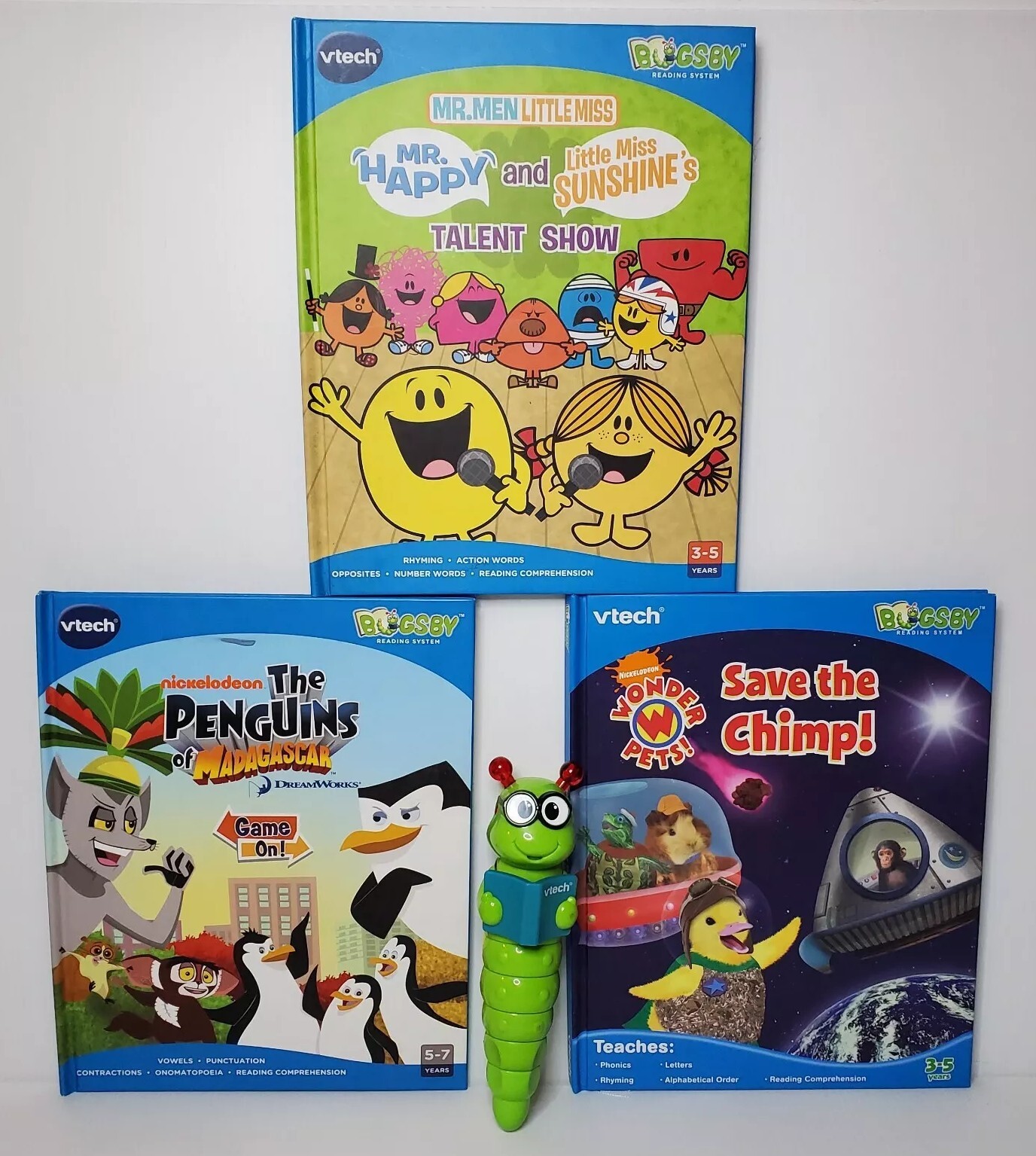 Lot of 4 - VTECH BUGSBY Reading System Books + Original BUGSBY Reader ...