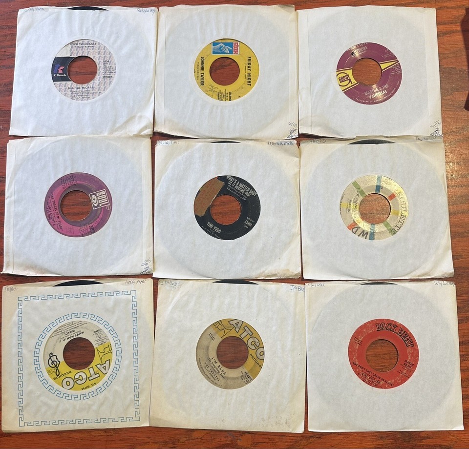 200 + 45 Rpm record lot- 60s/70s/80s Mainly Soul/Funk Major And Small ...