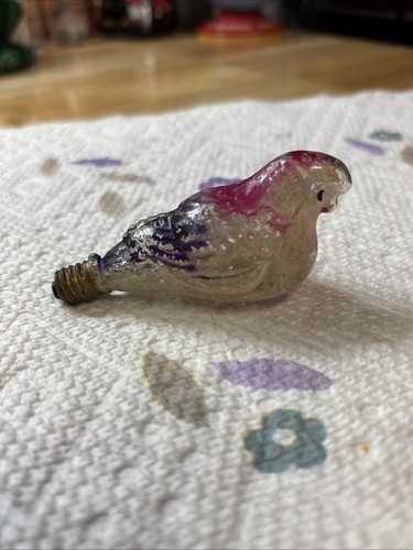 Vintage Figural Christmas Glass Light Bulb Hand Painted Parrot Works ...