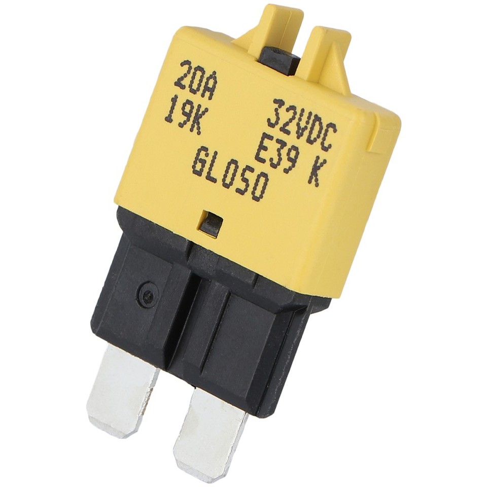 20A 28V DC Manual Reset Circuit Breaker Fuse Yellow for Automotive Use ...
