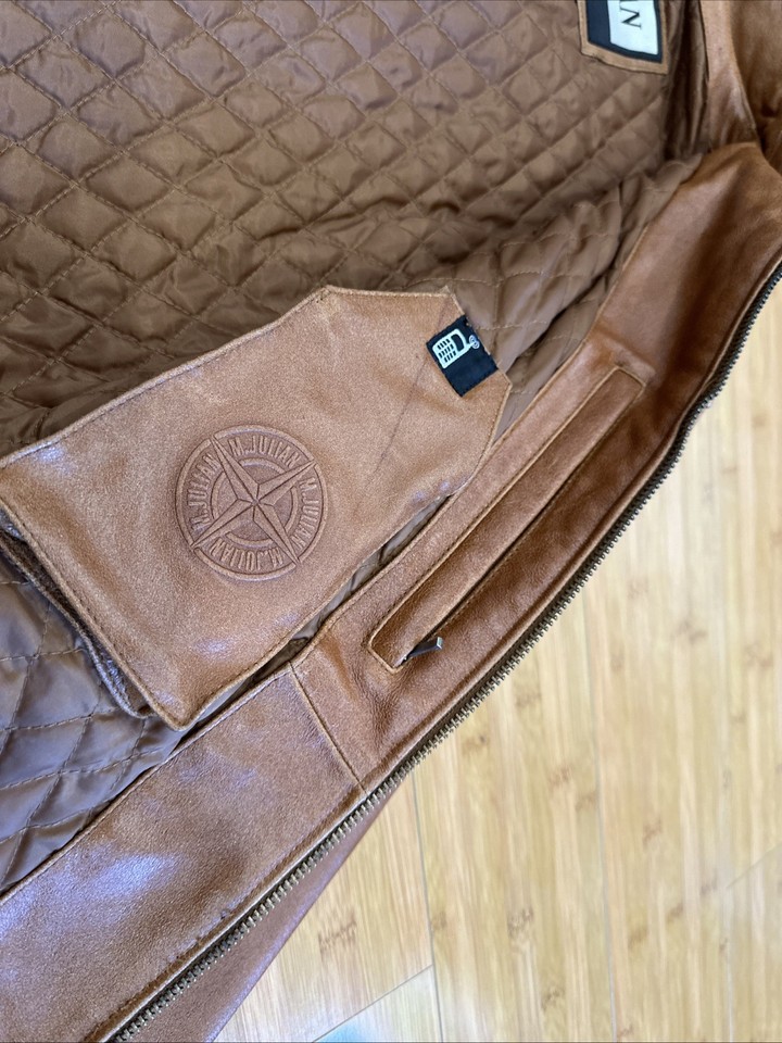 Wilson Bomber Leather Jacket Size S Light Brown M.Julian | eBay