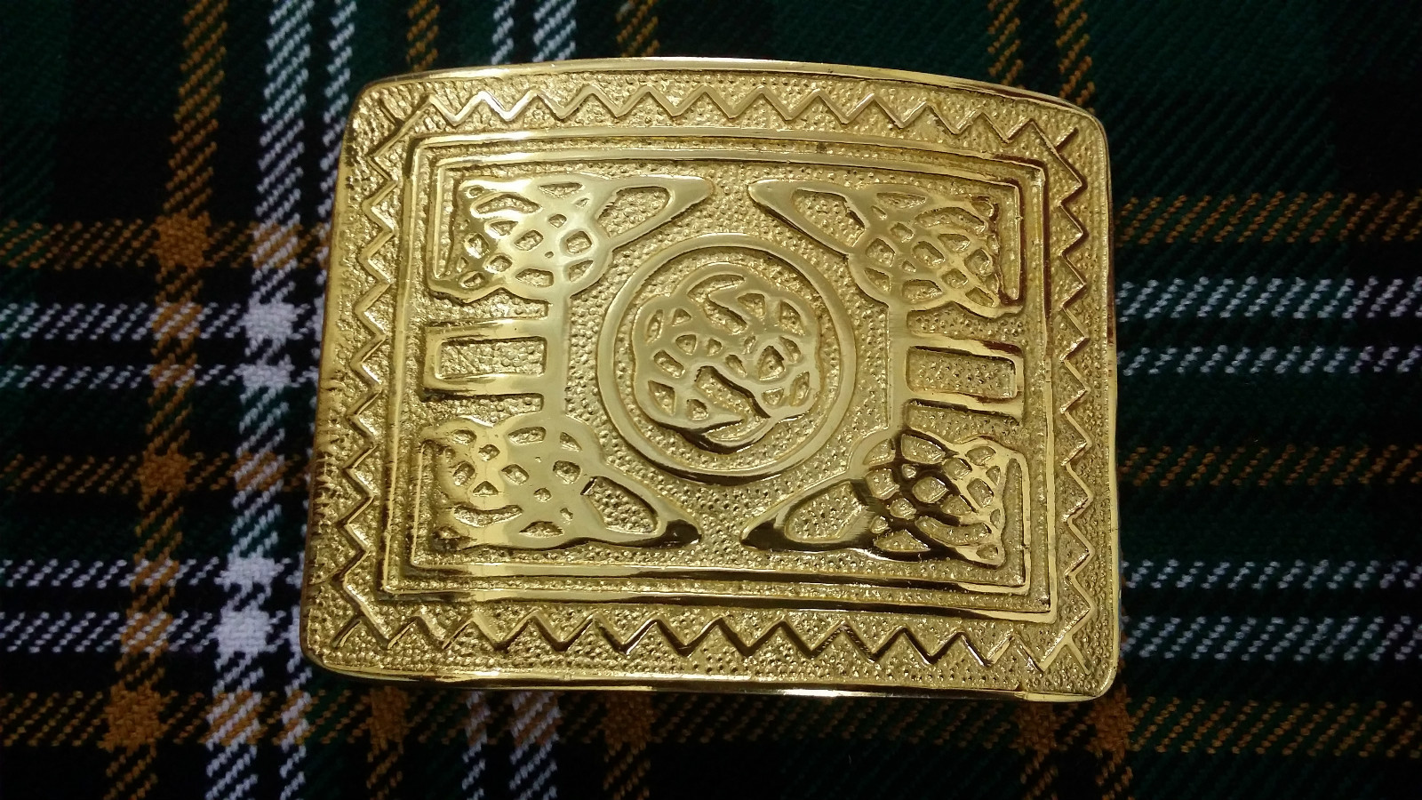 Scottish Kilt Belt Buckle Swirl Celtic Knot Gold Plated/Highland Belts ...