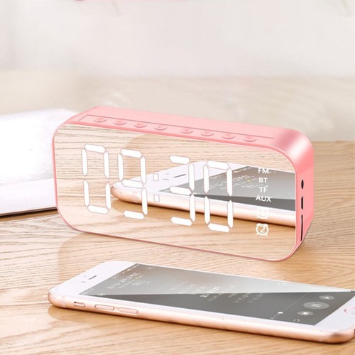 Creative Table Digital Clock LED Wireless Bluetooth Mirror Screen Alarm ...
