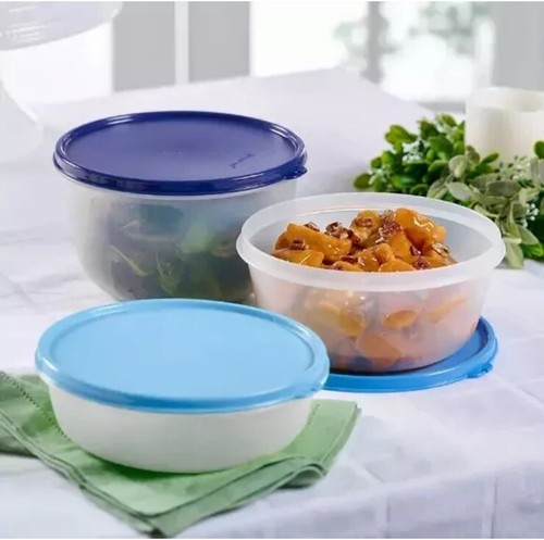 Tupperware Modular Medium Bowl 3 piece Set Blue NEW | eBay