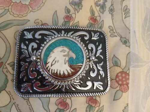 stainless steel turquoise inlay bald eagle belt buckle 4 inches long | eBay