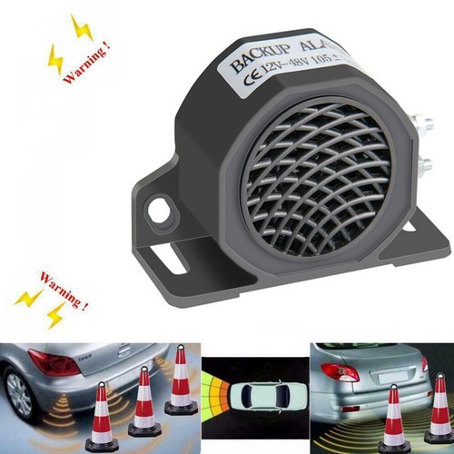 White Noise 12-80V 105DB Universal Backup Warning Alarm Reverse Buzzer ...