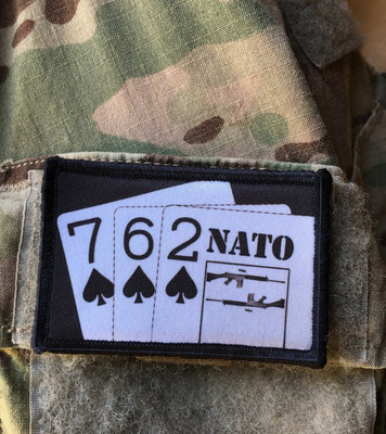 762 NATO Playing Cards Morale Patch Tactical Military Army Badge Hook ...