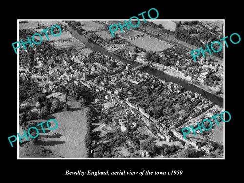 OLD 8x6 HISTORIC PHOTO OF BEWDLEY ENGLAND AERIAL VIEW OF THE TOWN 1950 ...