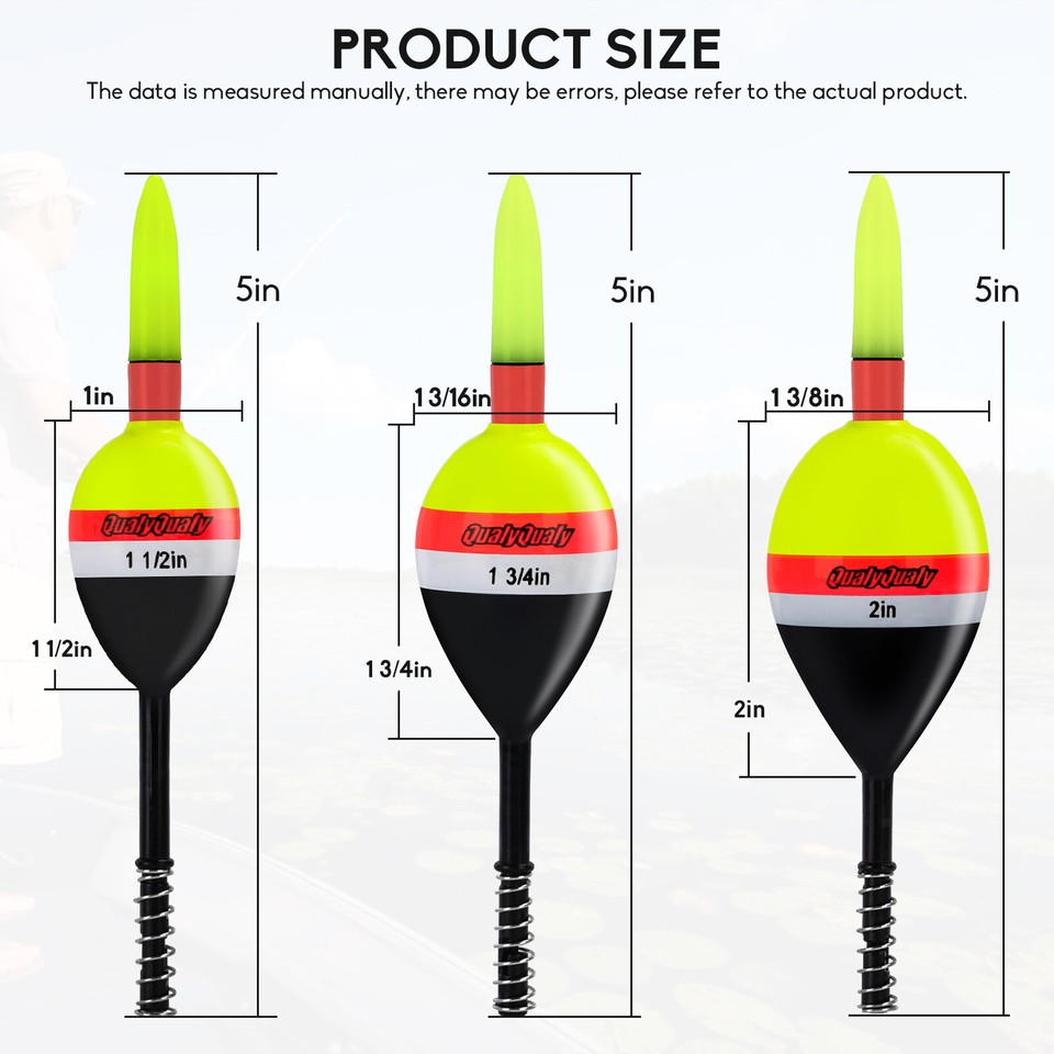 4Pcs-1.75In Lighted Slip Bobbers Fishing Floats Glow Dark Spring Bobber ...