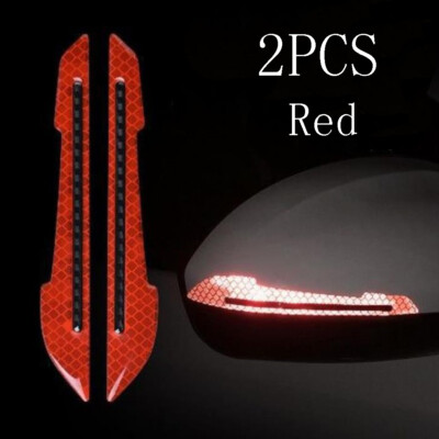 2x Reflective Carbon Fiber Red Car Side Mirror Warning Decal Sticker ...