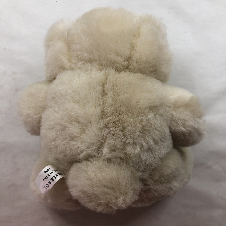 CARLYLE Stuffed Teddy Bear Cub Beige 1996 Zip Hide-away Pocket Velvet ...