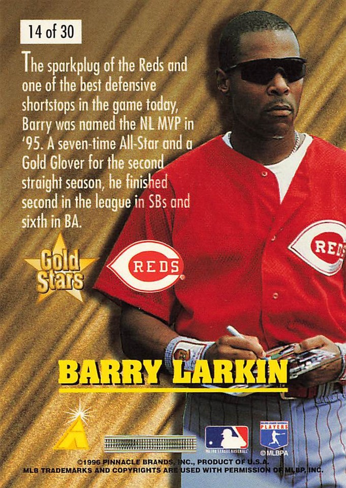 1996 Score #14 Barry Larkin Gold Stars | eBay