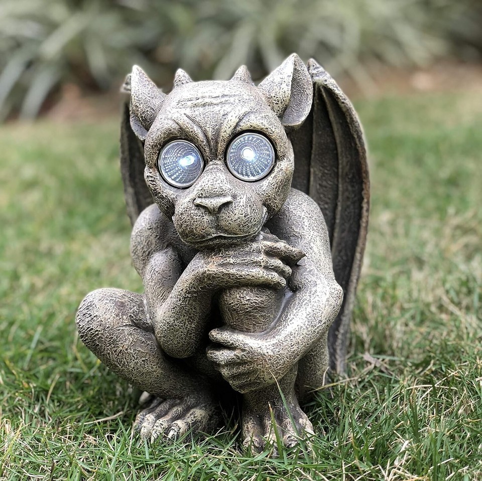 Solar Powered Gargoyle Outdoor LED Garden Light Decor 857922007859| eBay