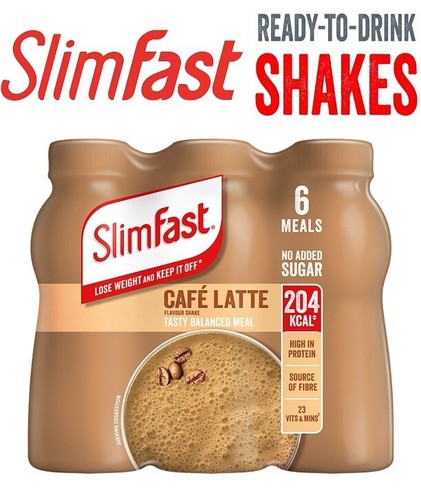 18 SlimFast Diet Drink Weight Loss Meal Replacement Shakes Cafe Latte ...