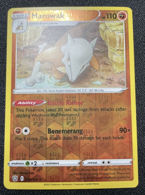 Pokémon TCG Marowak Sword & Shield - Battle Styles 070/163 Reverse Holo ...