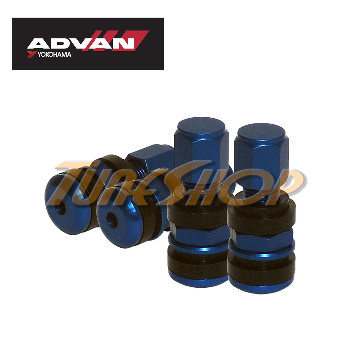 4 PCS ADVAN RACING FORGED ALUMINUM BLUE WHEELS RIMS TIRES VALVE STEMS ...