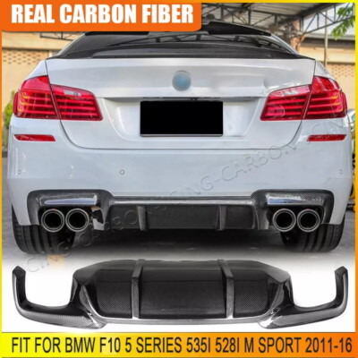For 2011-16 BMW F10 5 Series 535i 528i M SPORT REAL Carbon Rear Bumper ...