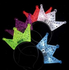 12 PACK Light-Up Princess Crown Headbands LED Blinking Flashing Frozen ...