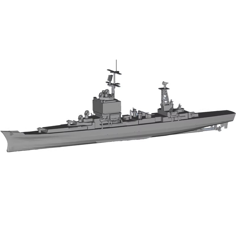 3D Printed 1/700/1250/2000 US Navy Long Beach Cruiser CG9 Unpainted ...