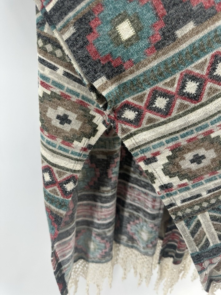Easel Kimono Cardigan Aztec Open Front Coachella M Southwestern ...