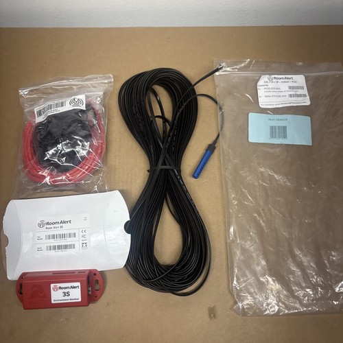 ROOM ALERT 3S ENVIRONMENT MONITOR +Temp. & Humidity Sensor w/100 Ft ...