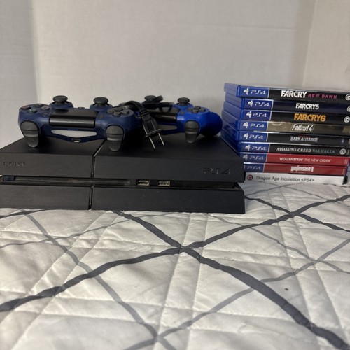 Sony PlayStation PS4 Console Two Controllers 9 Games With Cord WORKS ...
