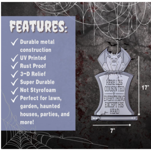 Halloween Yard Decor 3D Metal Cemetery Tombstones Set of 6 Headstones ...