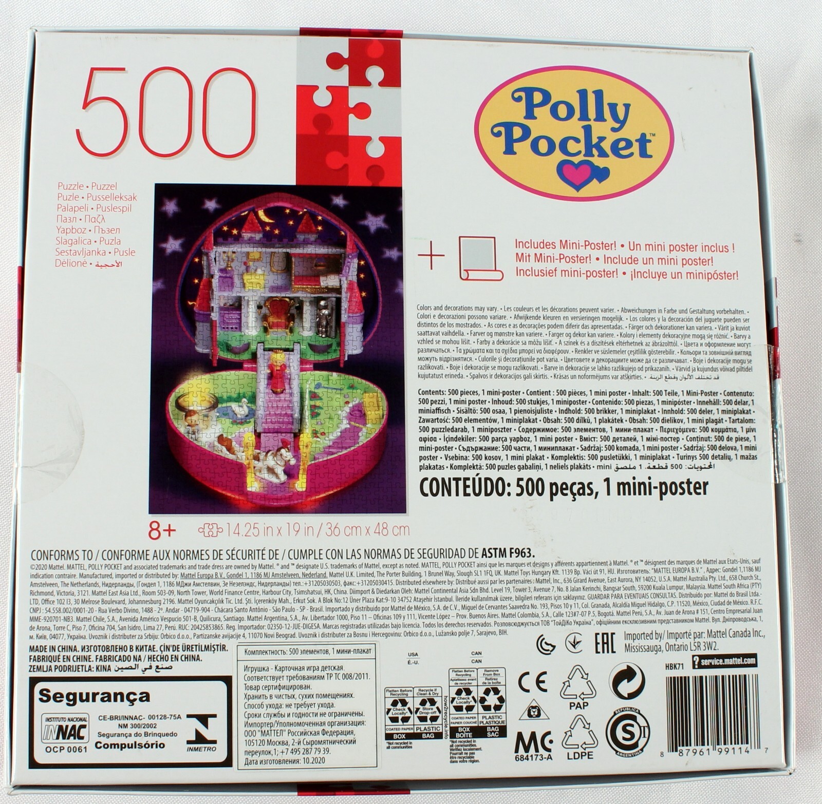 Mattel Puzzles Polly Pocket 500 Pieces 1mini Poster 2020 for sale ...