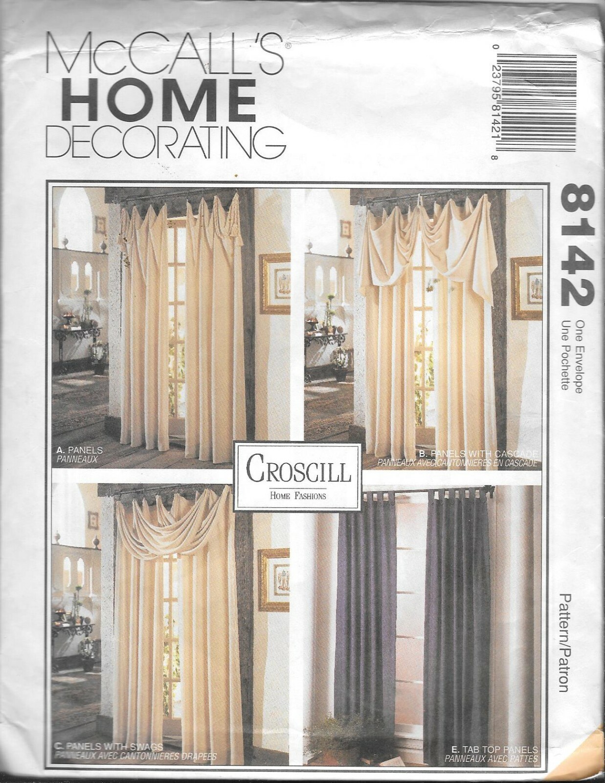McCall's #8142 Home Decorating Croscill Curtains | eBay