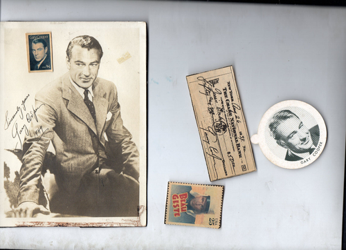 GARY COOPER (1901-1961) autograph 1949 Beau Geste Stamp Dixie Ice Cream ...