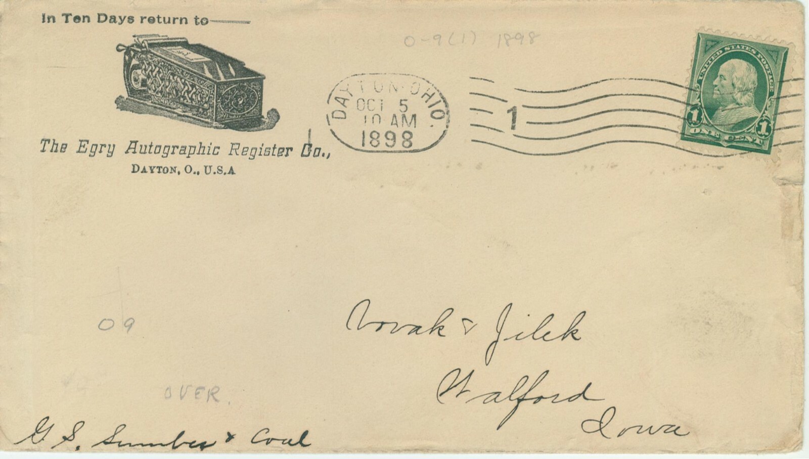 1898 Dayton, Ohio "Egry Autographic Register Co." | eBay