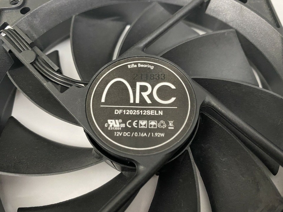 3x ARC 120mm Black Computer Case Fans 12V DC 0.16A 1.92W DF1202512SELN ...