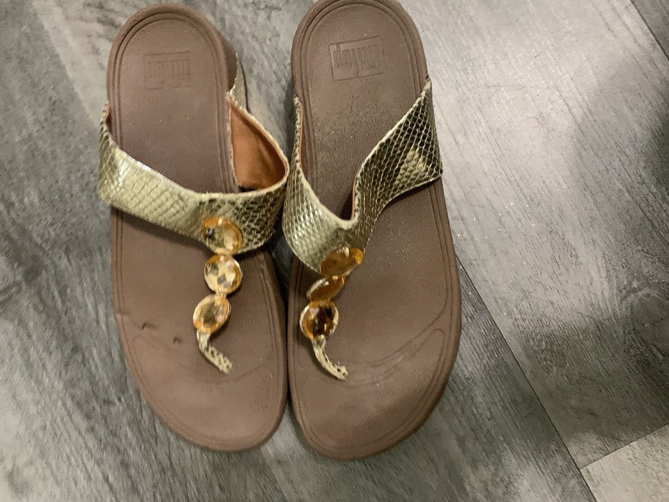FitFlop Shoes Womens Size 11 Sandals Jeweled Snake Embossed Comfortable ...