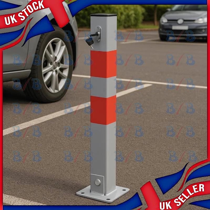FOLDING PARKING POST LOCKING BOLLARD BARRIER SECURITY DRIVEWAY CAR PARK ...
