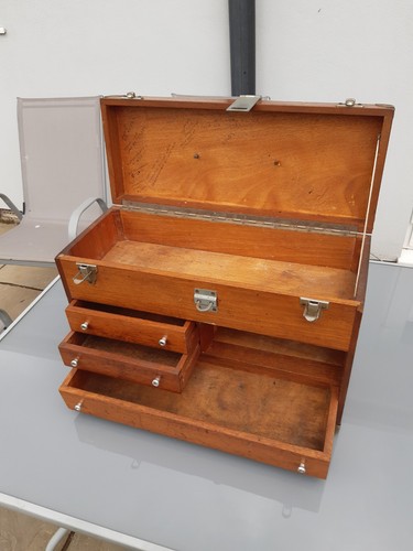 Engineers Wooden Toolbox Cabinet with drawers | eBay UK