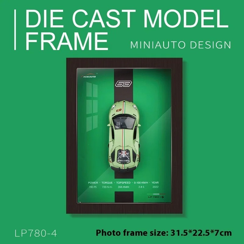 "1/32 Alloy Metal Sports Car Model Simulation 3D Racing Car Photo Frame ...