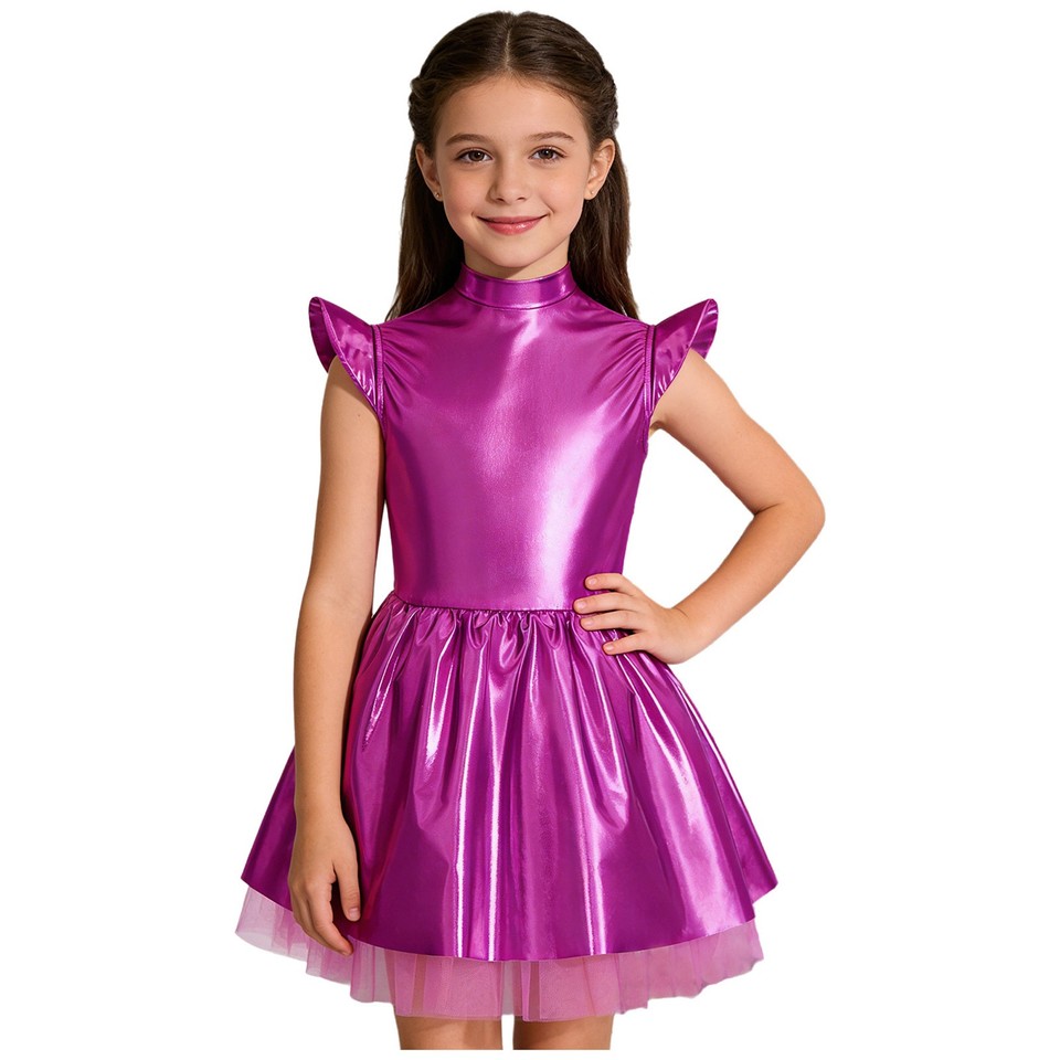 Kids Girls Alien Dress Up Costumes Zipper Ruffled Tutu Dress for Theme ...