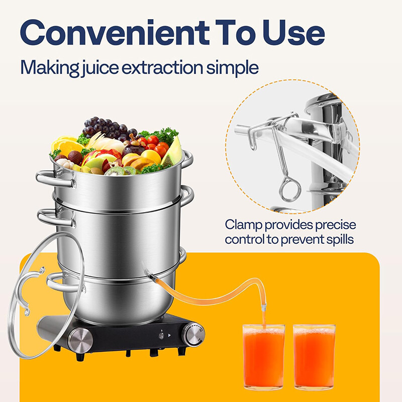 11Qt Stainless Steel Juice Steamer Extractor Fruit Vegetables Juicer ...