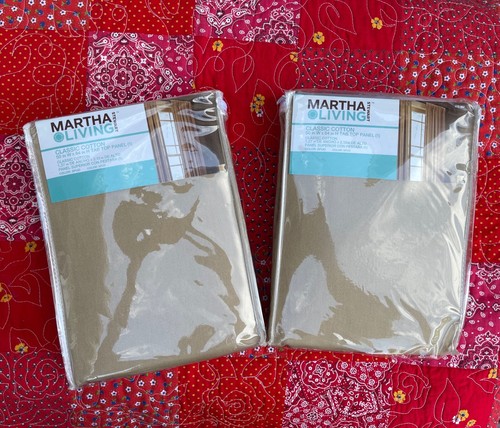 Martha Stewart Classic Cotton Tab Top Panel Pair 2-50 x 84" Spud (Tan ...