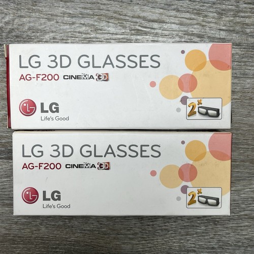 2 BOXES LG 3D Glasses AG F200 Cinema Glasses 4 Pair NEW STYLE: 4 BLACK ...