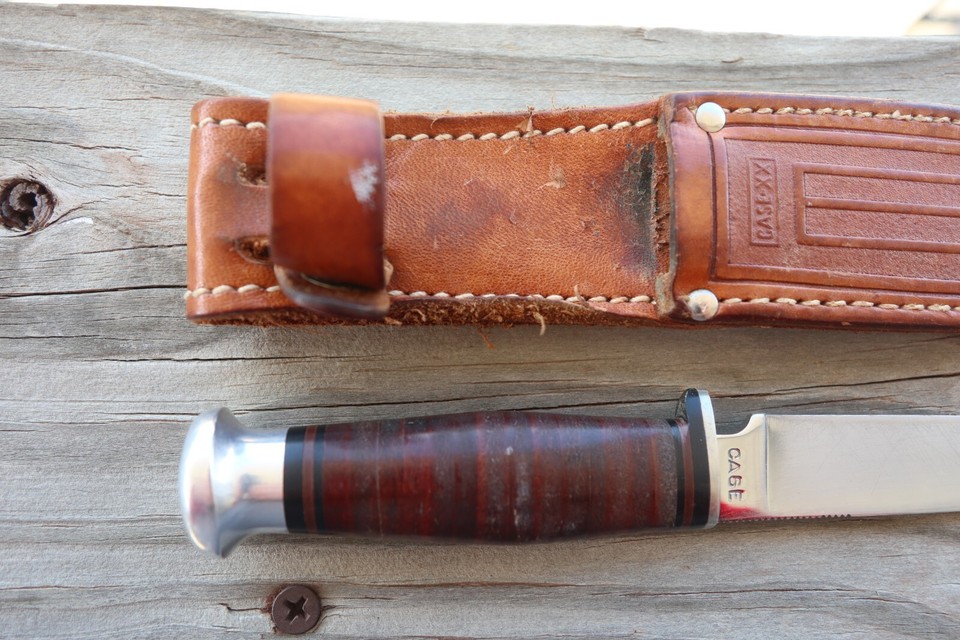Vintage Case Fixed Blade 4" Hunting Knife w/Leather Handle & XX Sheath ...