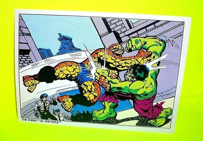 1978 MARVEL POSTCARD ~ COMIC BOOK POSTCARD ~ THE THING VS HULK ...