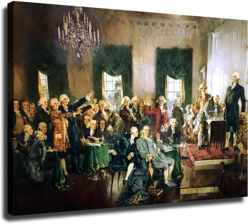 Signing The Us Constitution History Poster Canvas Painting Picture Wall ...