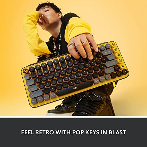 LOGITECH POP KEYS MECHANICAL WIRELESS KEYBOARD CUSTOMIZABLE EMOJI ...