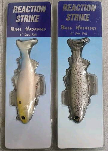 Lot Of (2) Reaction Strike Bass Harasser Lures(6" Slow & Fast Fall) | eBay