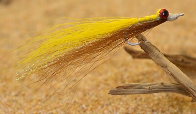 6ct - Yellow & Brown Clouser Minnow Flies - Mustad Saltwater Duratin ...