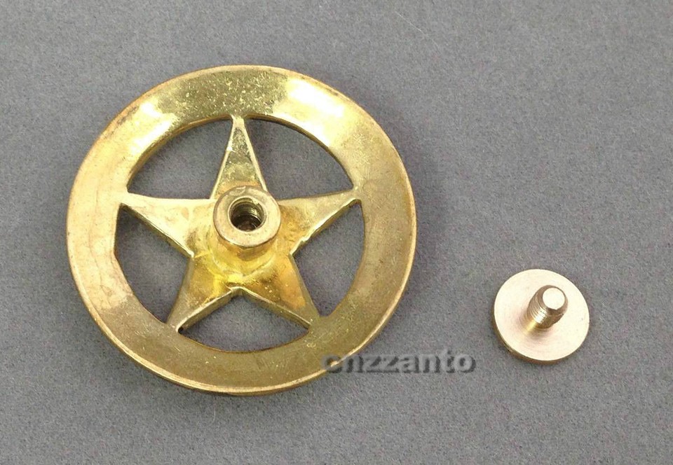 28mm Western Texas Star Conchos Solid Brass Leathercraft rivet stud ...